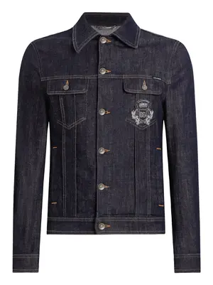 Dolce & Gabbana Cotton Denim Jacket With Patch - Multicolor