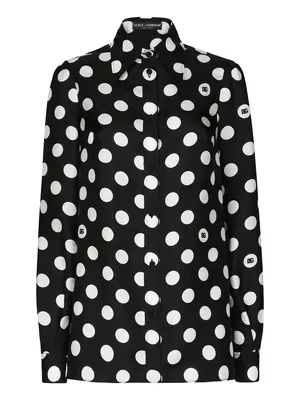 Dolce & Gabbana Silk Twill Polka-dot Shirt - Print