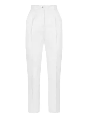 Dolce & Gabbana Brocade Cigarette Trousers - White