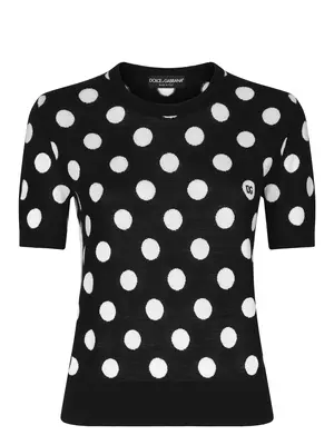 Dolce & Gabbana Wool And Silk Polka-dot Tank Top - Print