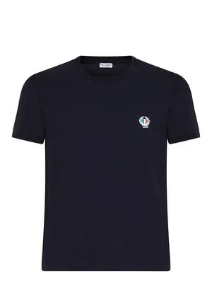 Dolce & Gabbana Round-neck Stretch Cotton T-shirt - Blue