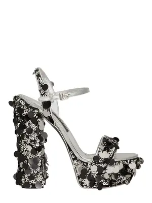 Dolce & Gabbana Keira Platform Sandals - Silver