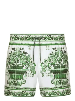 Dolce & Gabbana Swim Shorts With Majolica - Print