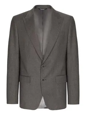 Dolce & Gabbana Single-breasted Stretch Flannel Sicilia-fit Jacket - Grey