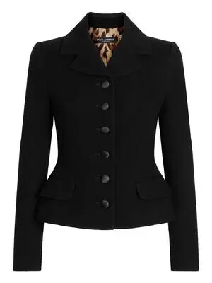 Dolce & Gabbana Single-breasted Virgin Wool Jacket - Black