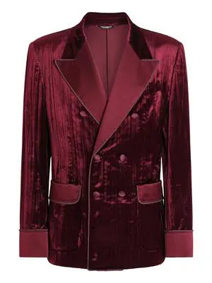 Dolce & Gabbana Double-breasted Velvet Jacket - Purple