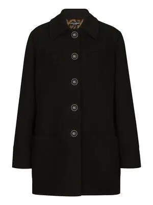 Dolce & Gabbana Double Crepe Pea Coat With Galalith Buttons - Black