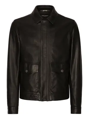 Dolce & Gabbana Lambskin Leather Jacket - Black