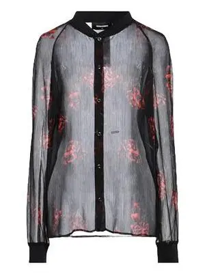 Dsquared2 Floral Print Chiffon Shirt - Black