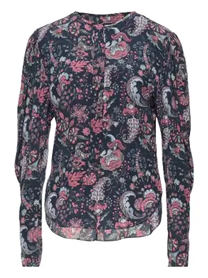 Isabel Marant Crepe Floral Print Top - Blue