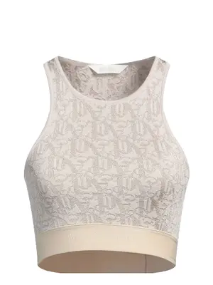 Palm Angels Cropped Knit Top - Beige