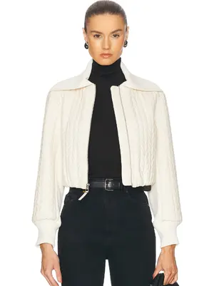 Simkhai Palmer Quilted Cropped Jacket Coconutcream