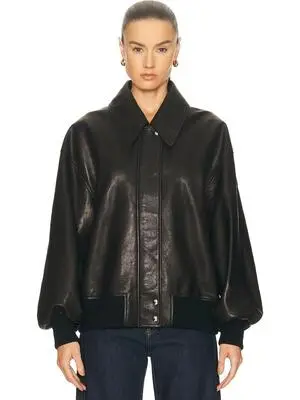 Khaite Shelman Leather Jacket - Black