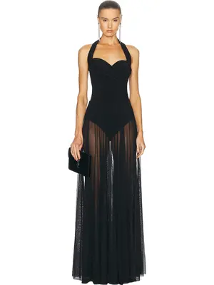 Norma Kamali Cayla Flared Gown - Black