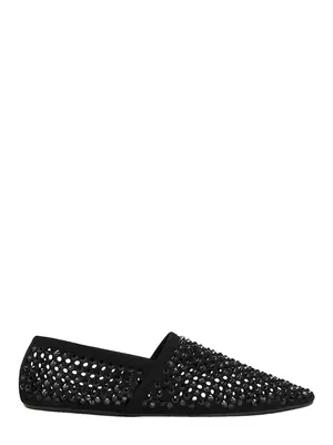 Saint Laurent Jacques Suede & Swarovski Loafers - Nero & Jet