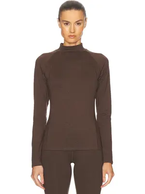 Varley Varley Always Warm Base Layer Top Deep Chocolate Marl