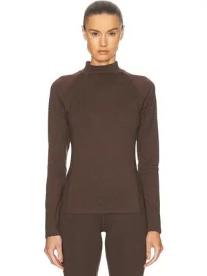 Varley Varley Always Warm Base Layer Top Deep Chocolate Marl