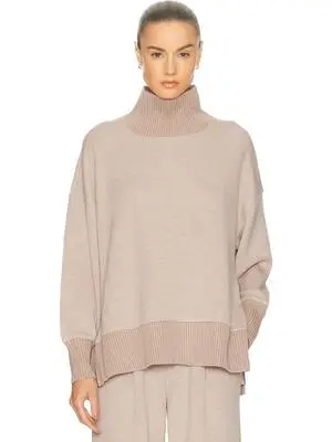 Varley Barker High Neck Sweater - Taupe Marl