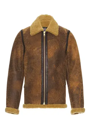 SCHOTT Sheepskin Jacket - Antique Brown