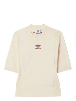 Adidas Originals By Alexander Wang Wales Bonner Embroidered Knitted Sweater - Cream