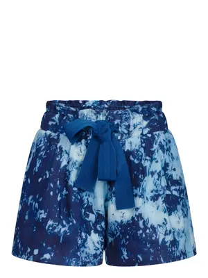 Silvia Tcherassi Giorgio Tie-dye Linen Shorts - Blue