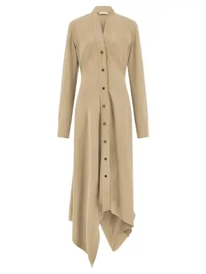 FERRAGAMO Handkerchief-hem Shirt Dress - Neutrals