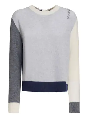 Marni Colourblock Cashmere Sweater - Grey