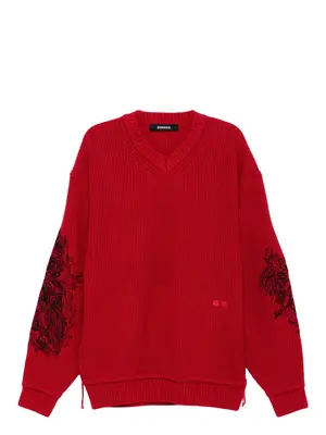 SONGZIO Embroidered Jumper - Red