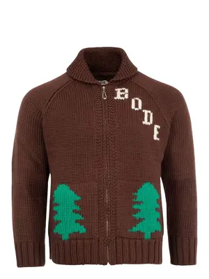BODE Fir Jacquard Cardigan - Brown