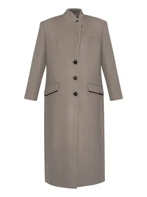 Attico Wool Single-breasted Coat - Grey