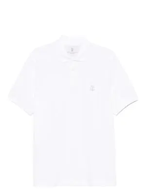 Brunello Cucinelli Logo-print Polo Shirt - White