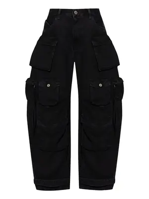 Attico Fern Cargo Jeans - Black