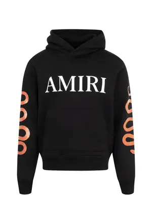 Amiri Snake-print Hoodie - Black