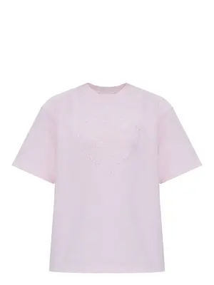 GANNI Embroidered T-shirt - Pink