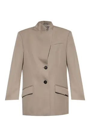 Attico Wool Gabardine Blazer - Neutrals