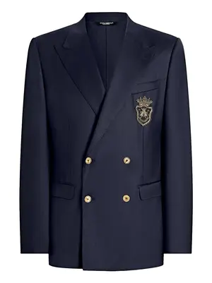 Dolce & Gabbana Double-breasted Patch Jacket - Blue