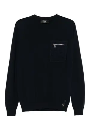 Fendi Ff-pattern Sweater - Blue