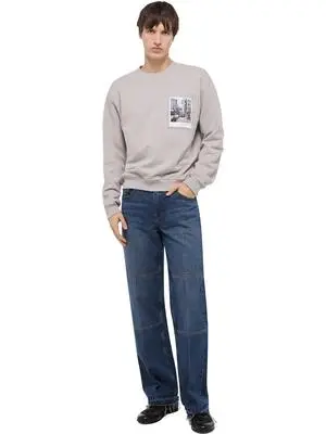 Helmut Lang Dumbo Postcard Crewneck - Grey
