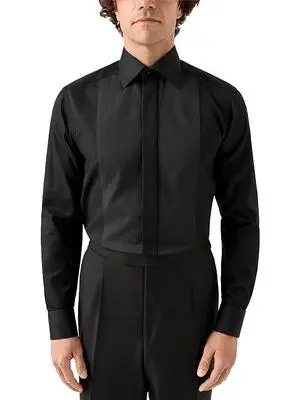 Eton Slim Fit Plisse Bib Tuxedo Shirt - Black