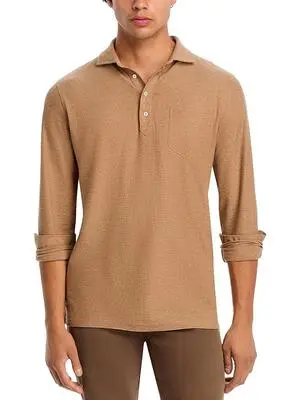 Peter Millar Ramble Cotton & Cashmere Long Sleeve Polo Shirt - Rye