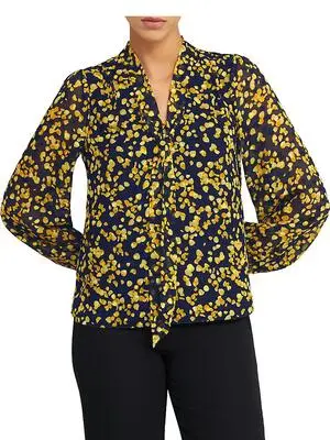 HOBBS LONDON Aria Blouse - Navy Yellow