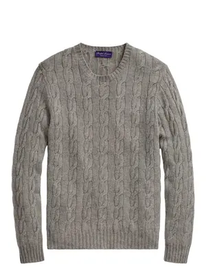 Ralph Lauren Purple Label Cable-knit Cashmere Sweater - Grey