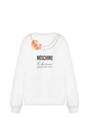 Moschino Croissant-print Sweatshirt - White