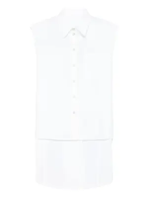 Helmut Lang Apex Tail Sleeveless Shirt - White