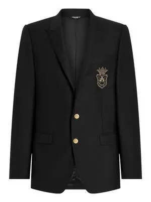 Dolce & Gabbana Logo-appliqué Blazer - Black