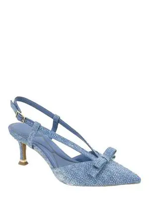 KENNETH COLE Umayra Slingback Pumps - Crystal Denim