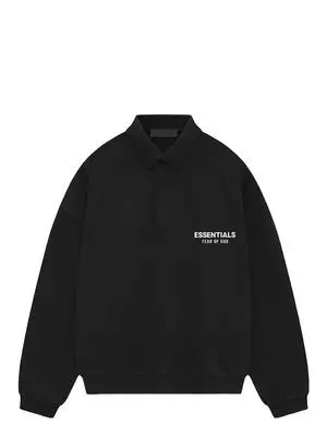 Fear Of God Essentials Fleece Polo Shirt - Black