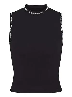 SKIMS Cotton Jersey Mock Neck Tank - Onyx