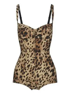 SKIMS X Dolce&gabbana Print Bodysuit - Leopard
