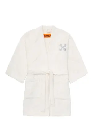 Off-White Off Home Bathrobe - White/ice Grey